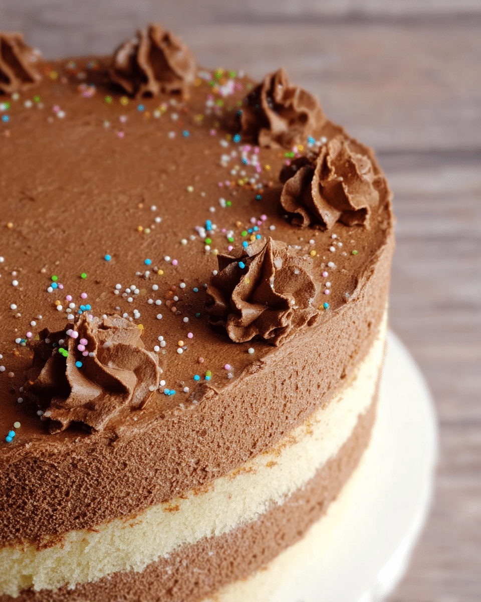 How To Make Delicious Vanilla Cake with Chocolate Mousse Filling