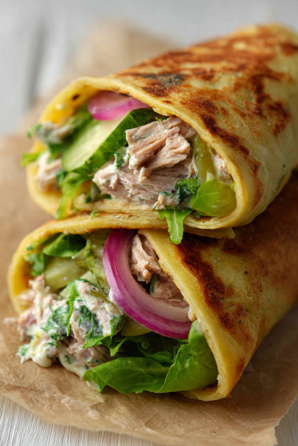 Tuna Salad Potato Wrap Sandwiches - homeasyrecipes