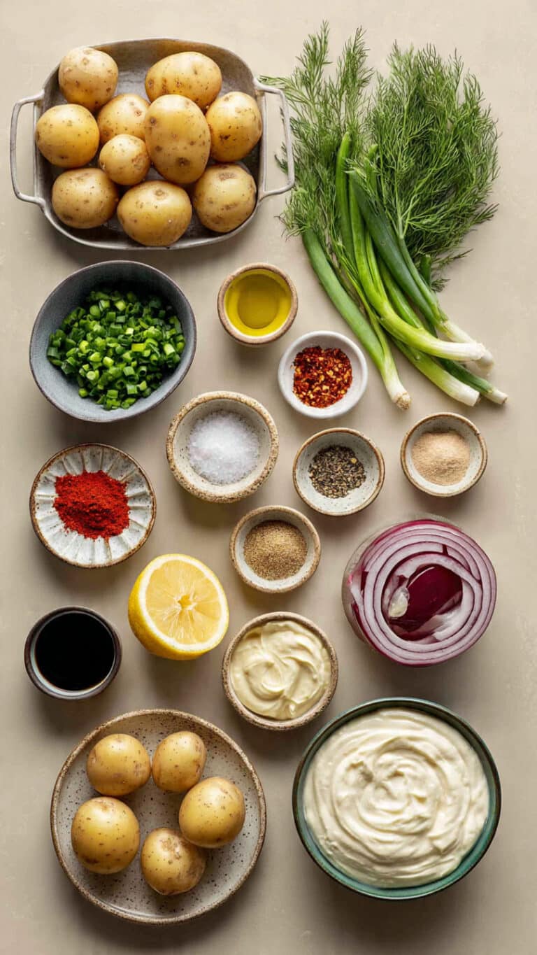 Crispy Potato Salad with Creamy Yogurt Dill Dressing - homeasyrecipes